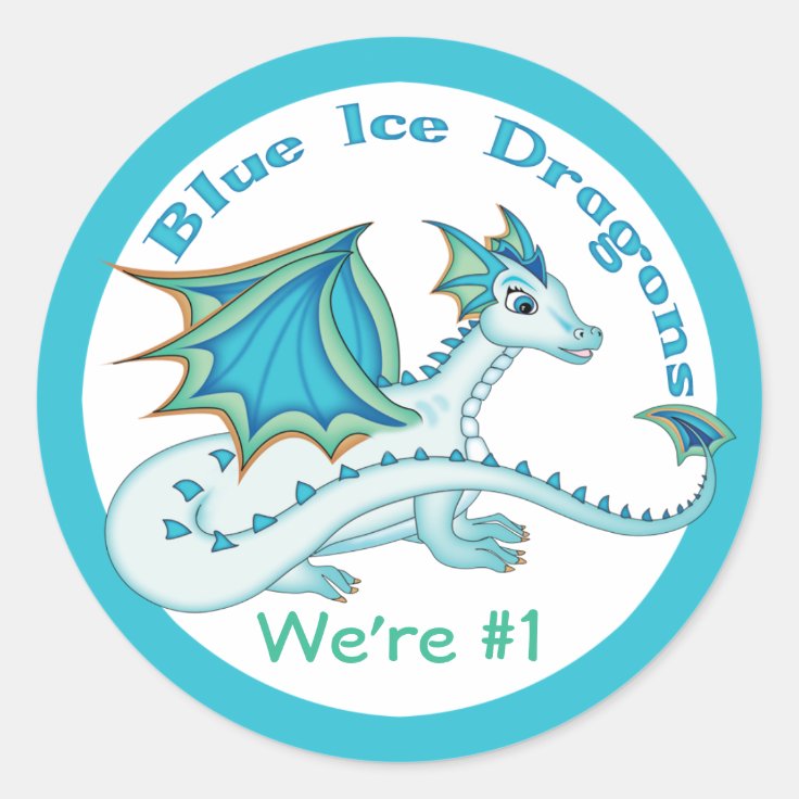 Blue Ice Dragon Stickers | Zazzle