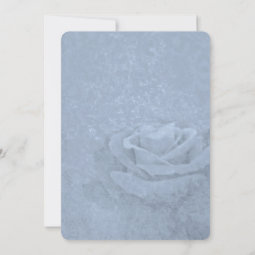 Blue Ice Rose Minimalist Wedding Invitation | Zazzle