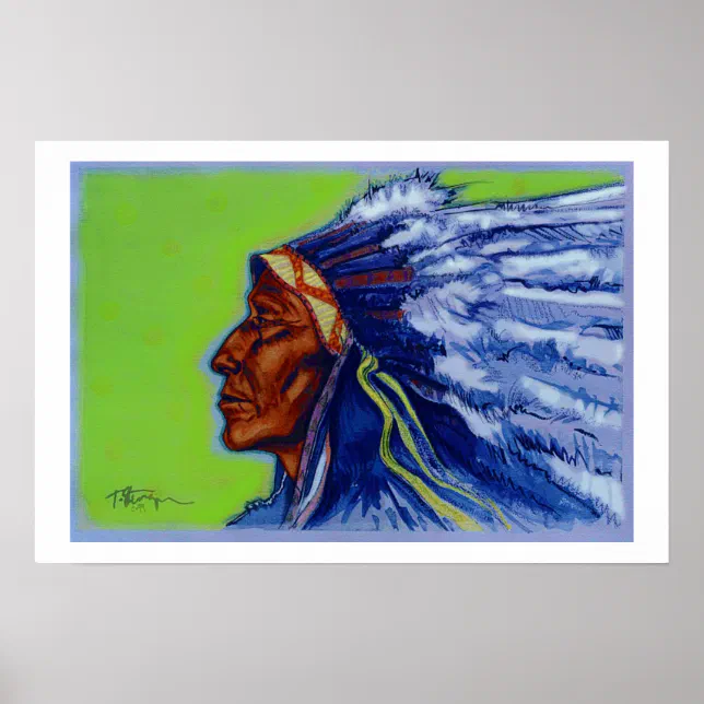 Blue Indian Poster | Zazzle