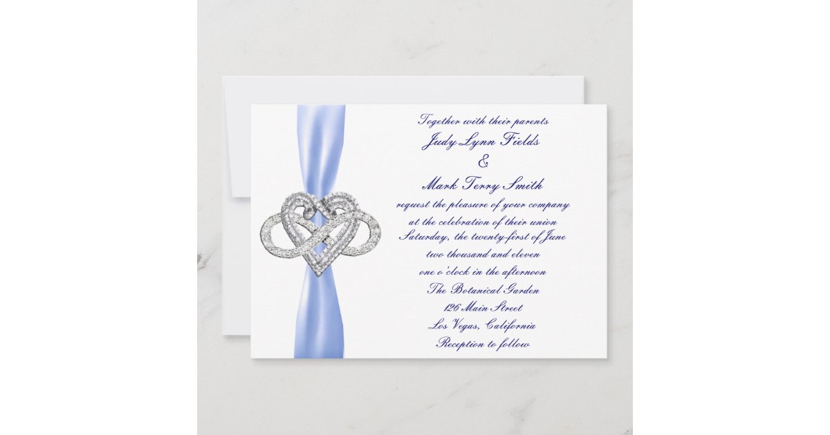 Blue Infinity Heart Wedding Invitation | Zazzle