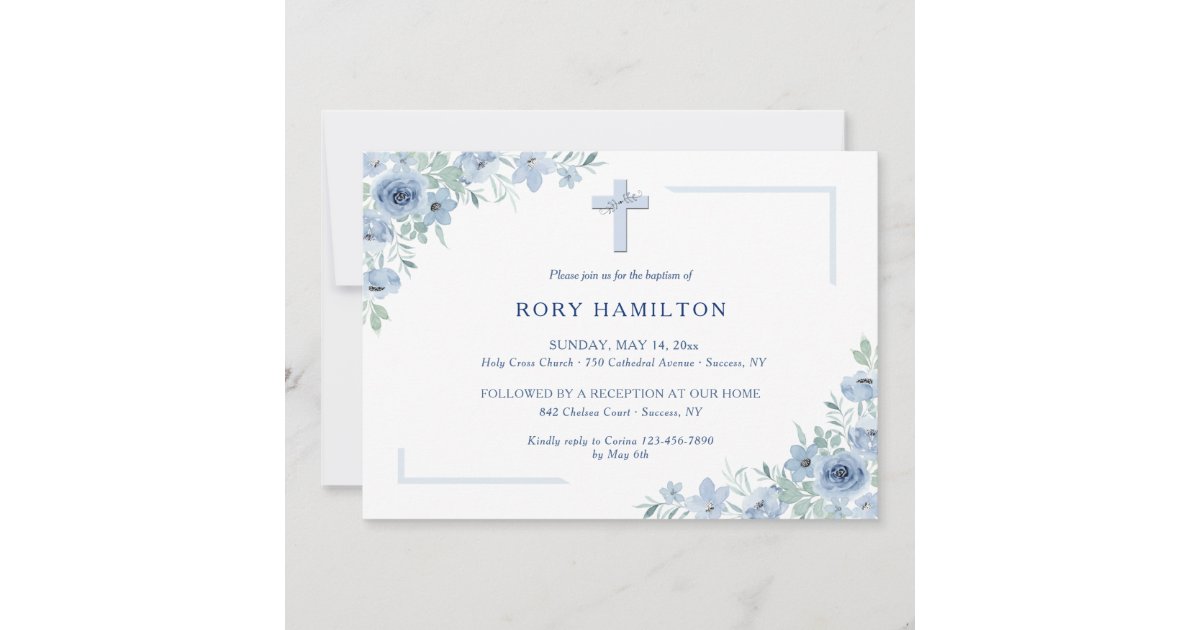 Blue Inspiration Religious Invitation | Zazzle