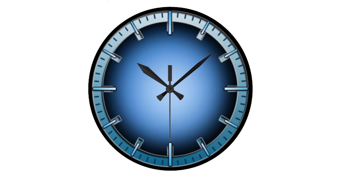 Blue Interlock Inner Glow Numberless Wall Clock | Zazzle.com