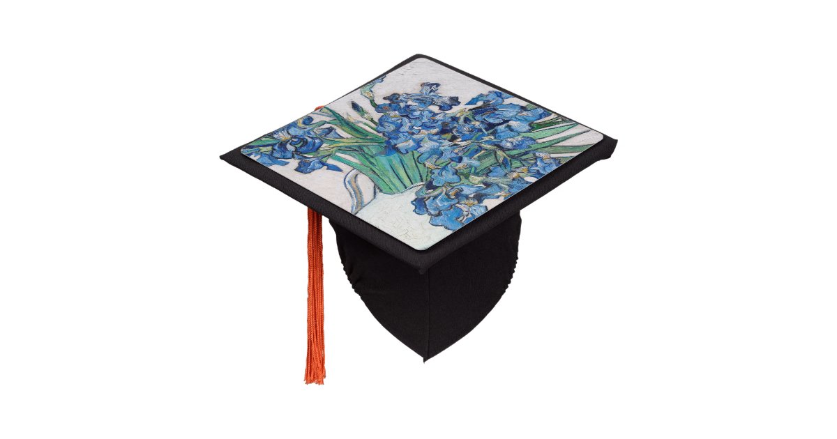 Blue Irises by Vincent Van Gogh Fine Art Graduation Cap Topper | Zazzle