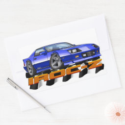 Blue IROC Z Rectangular Sticker | Zazzle