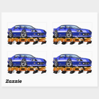 Blue IROC Z Rectangular Sticker | Zazzle