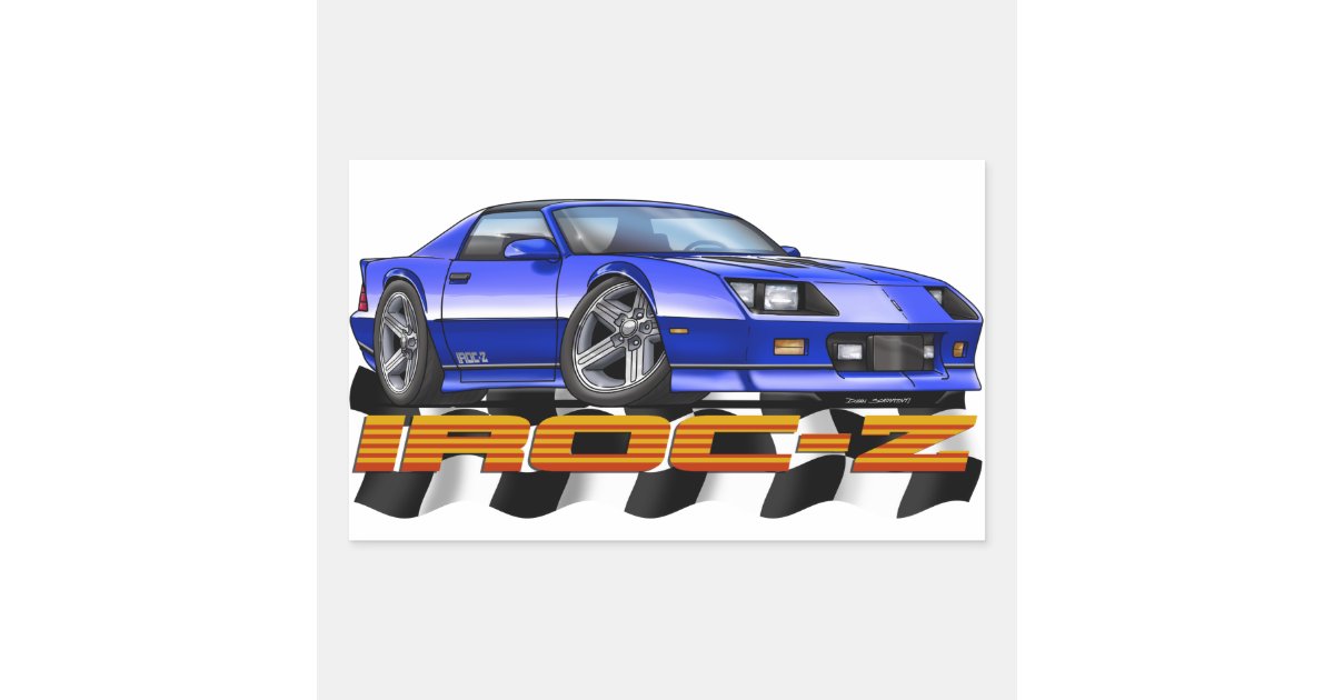 Blue IROC Z Rectangular Sticker | Zazzle