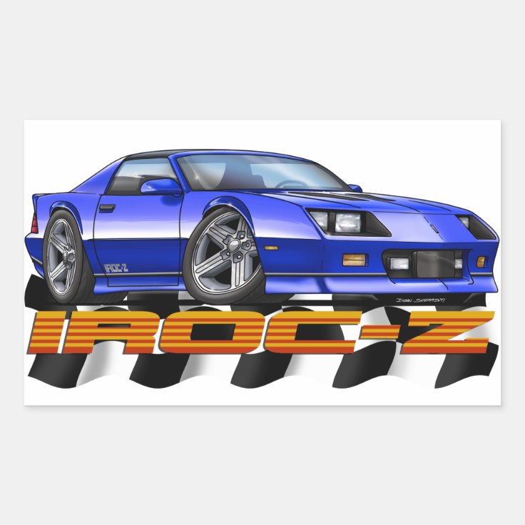 Blue IROC Z Rectangular Sticker | Zazzle