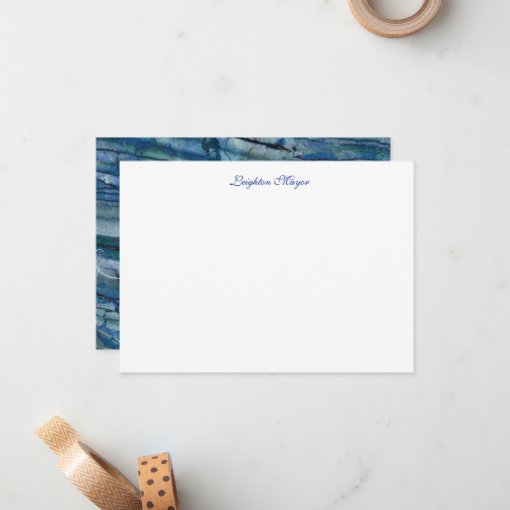 Blue Italian Marble Note Cards | Zazzle