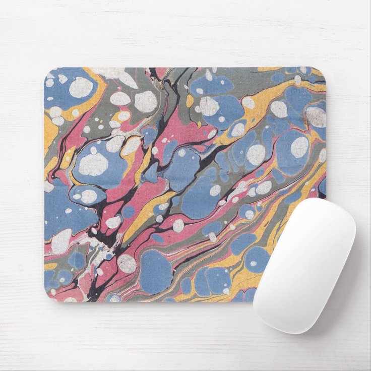 Blue Italian Marble Pattern Mouse Pad | Zazzle