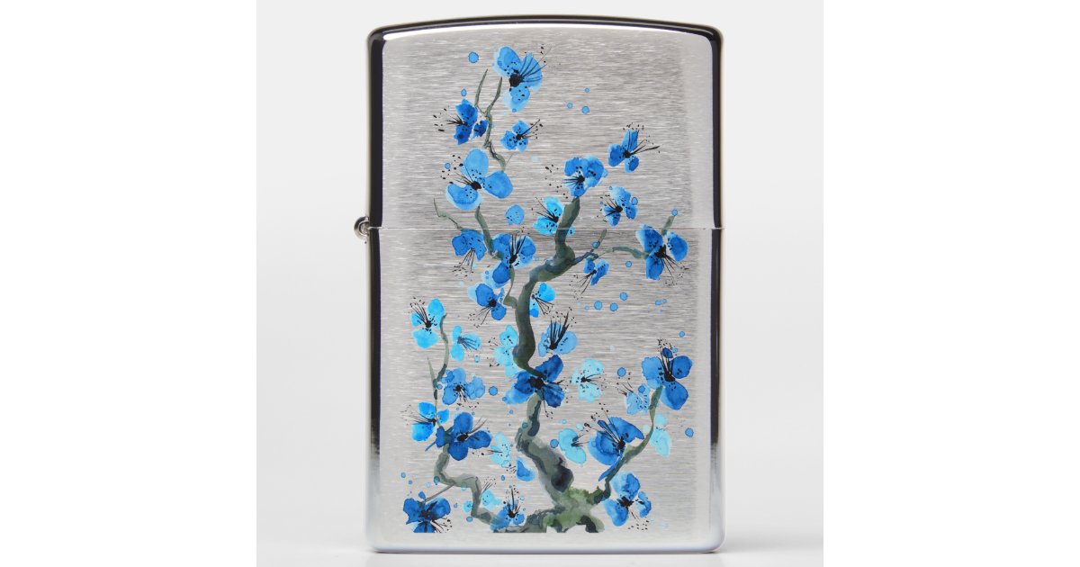 Blue Japanese Blossoms Zippo Lighter | Zazzle