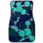 Blue Japanese Cherry Blossoms Night Car Floor Mat | Zazzle