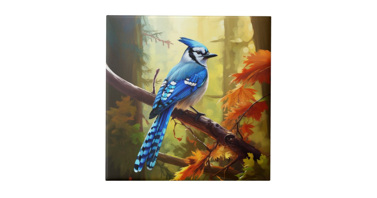 Blue Jay Bird Art Ceramic Tile | Zazzle