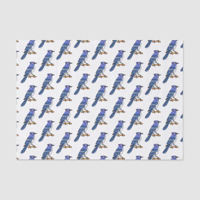 Blue jay bird cartoon illustration tissue paper | Zazzle