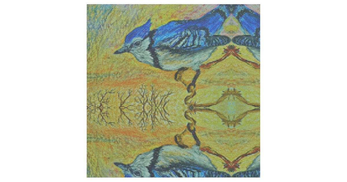 Blue Jay Fabric | Zazzle