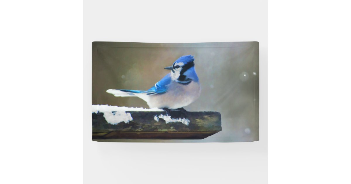 Blue Jay Painting - Original Bird Art Banner | Zazzle