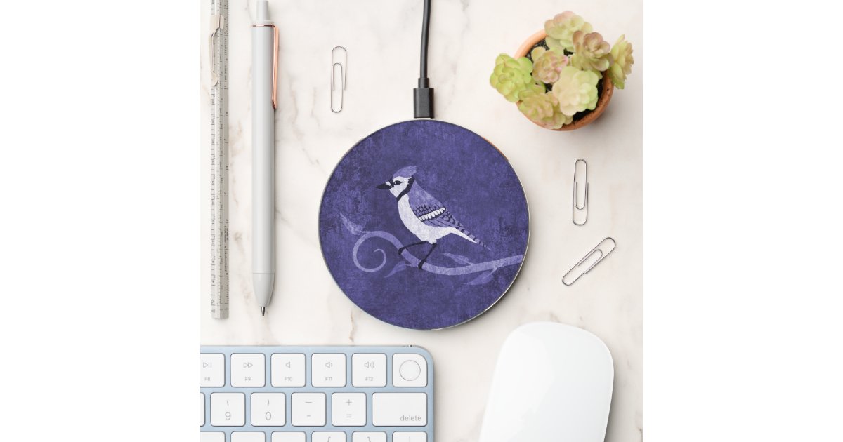 Blue Jay Wireless Charger | Zazzle