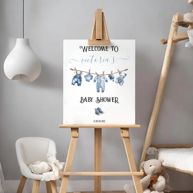 Blue Jean Baby Denim Baby Shower Welcome Sign | Zazzle
