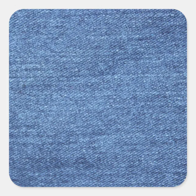 Blue Jean Denim Background Square Sticker | Zazzle