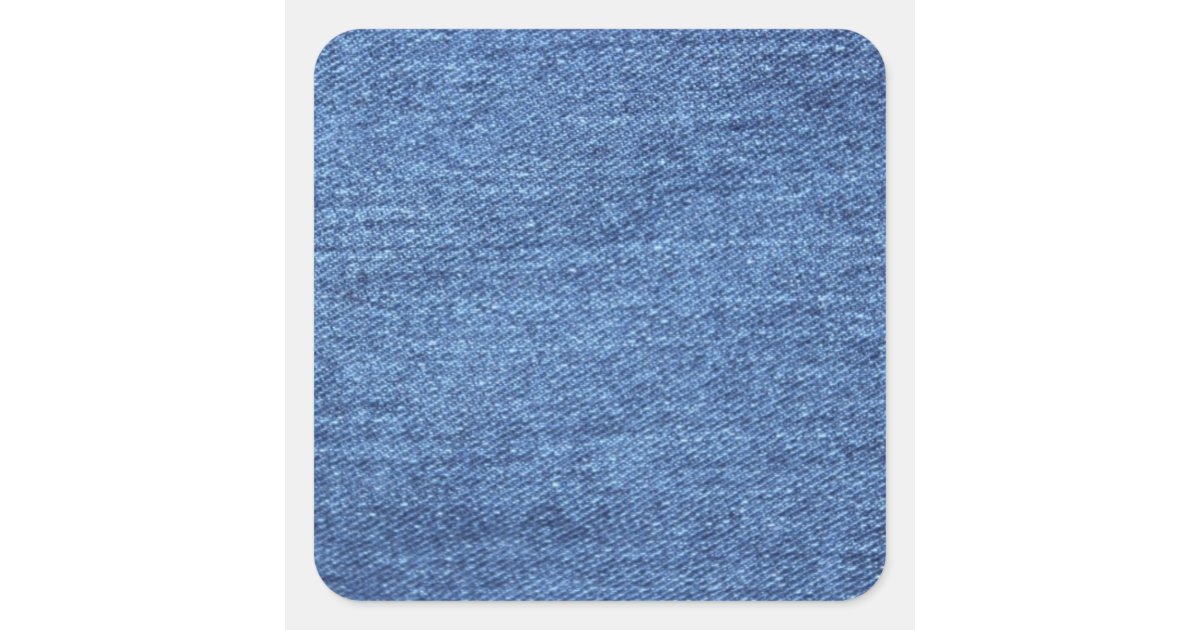 Blue Jean Denim Background Square Sticker | Zazzle