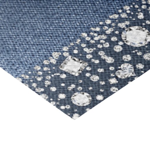 Blue Jean Denim & Diamonds Bling Diamond Glam Tissue Paper | Zazzle