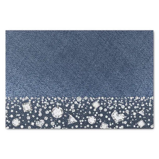 Blue Jean Denim & Diamonds Bling Diamond Glam Tissue Paper | Zazzle