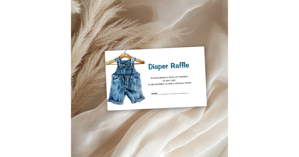 Blue Jean Diaper Raffle Enclosure Card | Zazzle