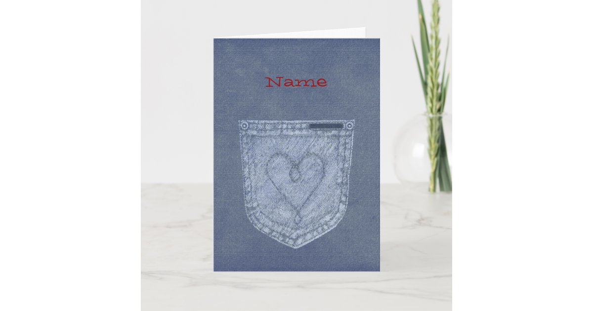 Blue Jean Note Cards Template | Zazzle