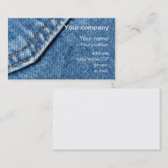 "Blue jeans" business card | Zazzle