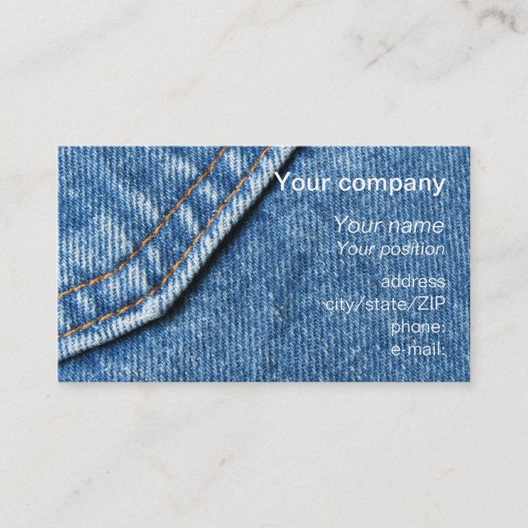 "Blue jeans" business card | Zazzle