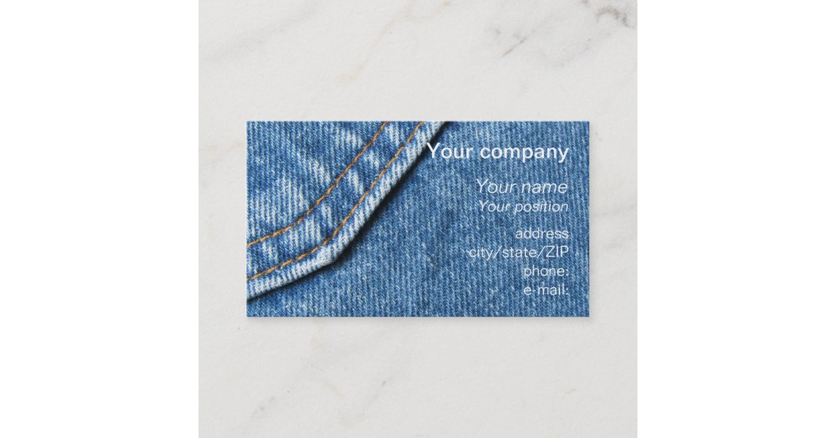 "Blue jeans" business card | Zazzle
