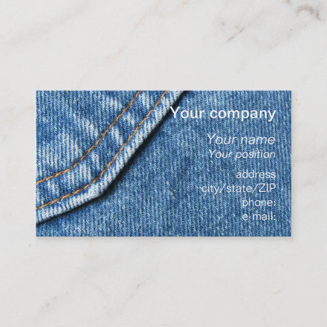 "Blue jeans" business card | Zazzle