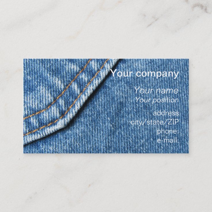 "Blue jeans" business card | Zazzle