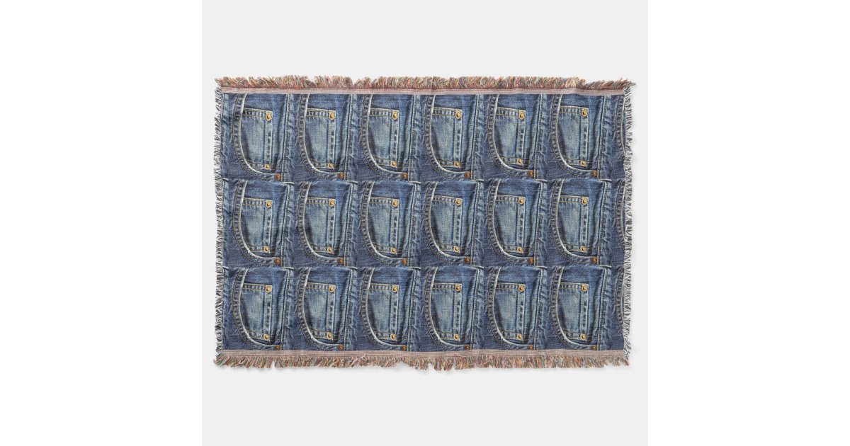 Blue Jeans Pocket Throw Blanket | Zazzle