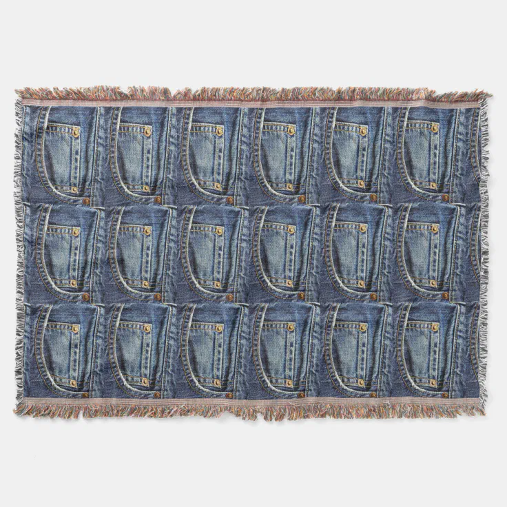 Blue Jeans Pocket Throw Blanket | Zazzle
