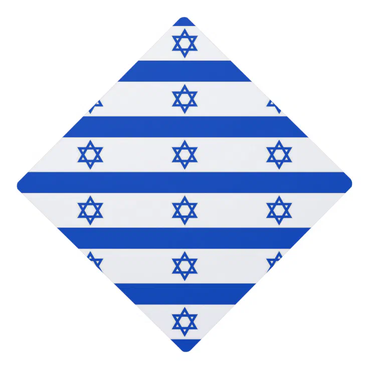 Blue jewish star of David pattern Graduation Cap Topper | Zazzle