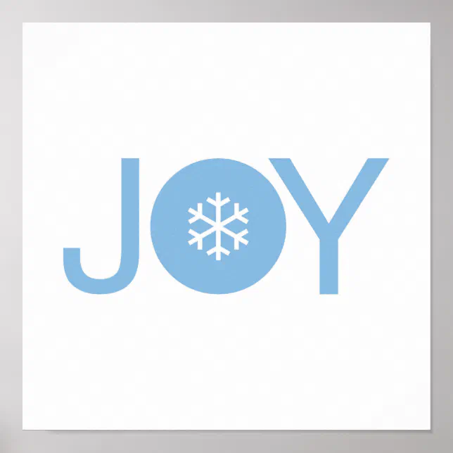Blue Joy Christmas Poster | Zazzle