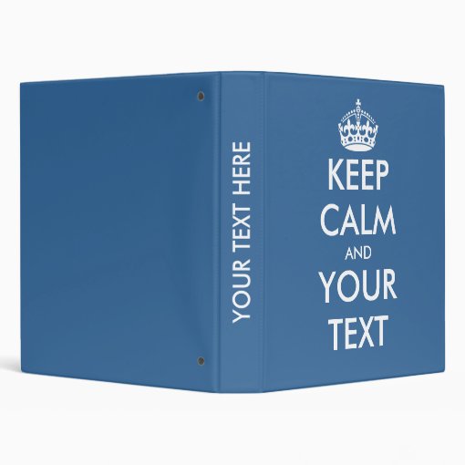 Blue keep calm binder | Custom office supplies | Zazzle