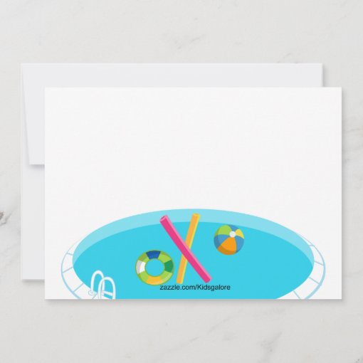 Blue Kids Pool Party Birthday Invitation | Zazzle