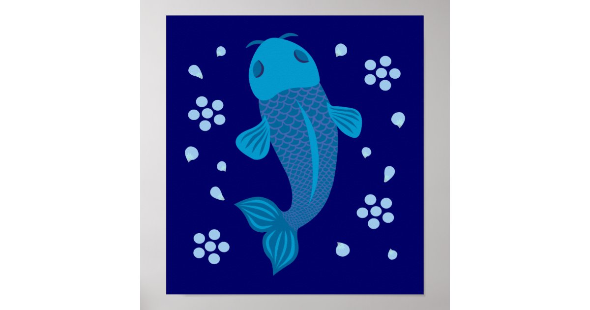 Blue Koi Fish Poster | Zazzle