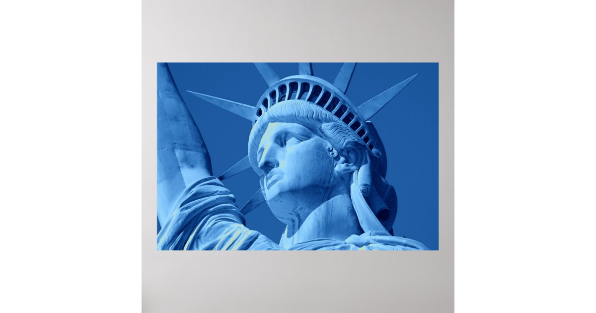 Blue Lady Liberty Close-up Poster | Zazzle