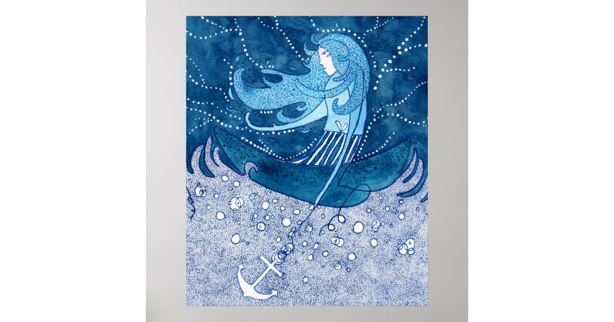 Blue Lady Poster | Zazzle