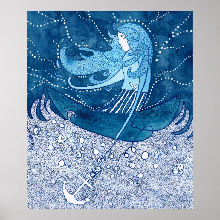 Blue Lady Poster | Zazzle