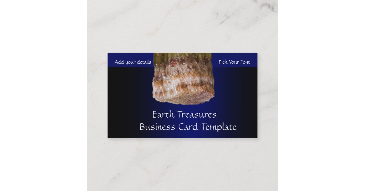 Blue Large Crystal Gemstones Rock Business Card | Zazzle