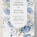 Blue Lavender Floral Watercolor Spring Wedding All In One Invitation ...