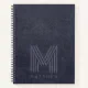 Blue Leather Bold Monogram Masculine Notebook | Zazzle