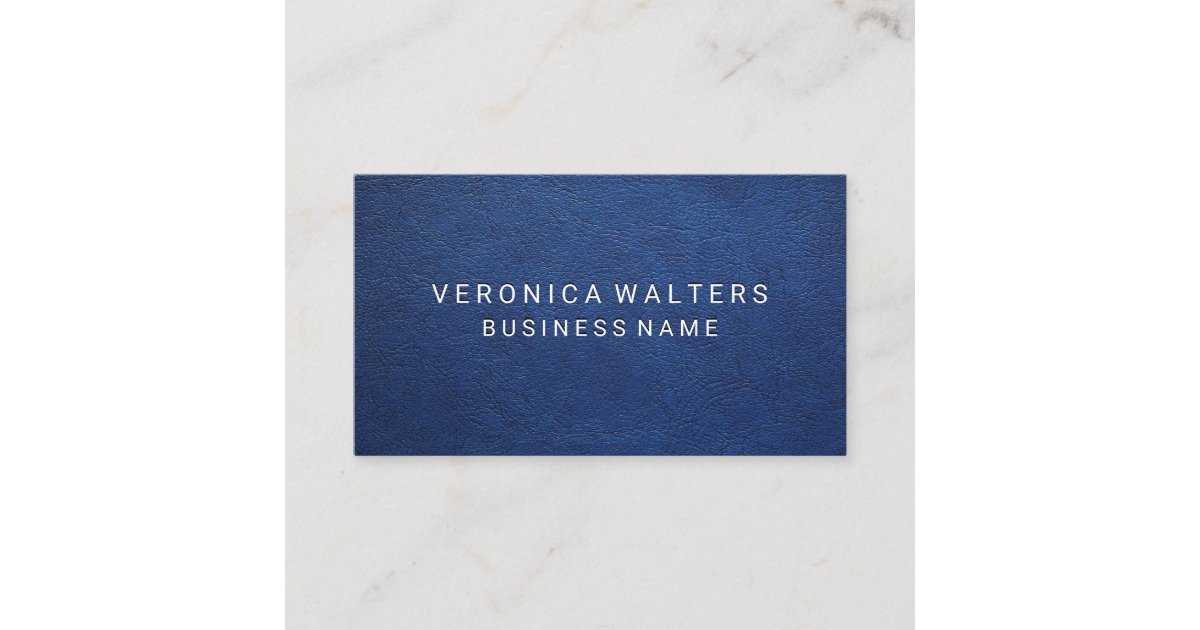 Blue Leather Embossed Lettering Loyalty Card | Zazzle