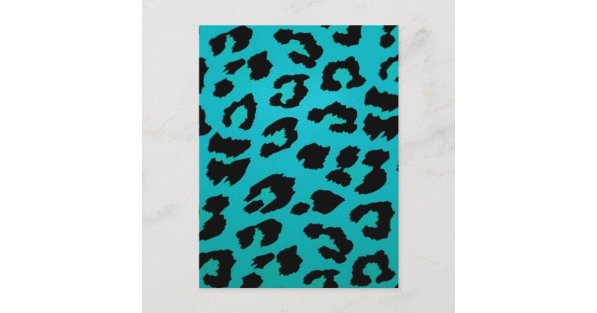 BLUE LEOPARD POSTCARD | Zazzle