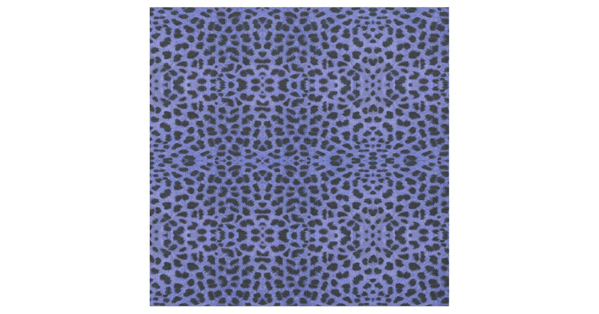 Blue Leopard Print Fabric | Zazzle