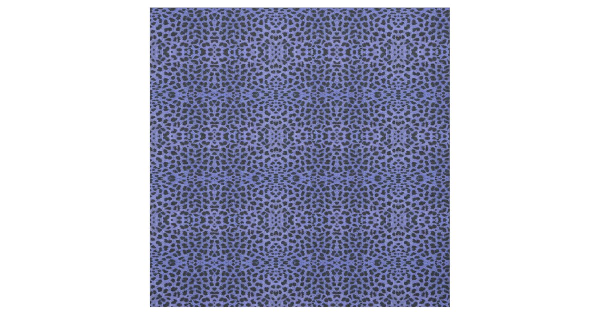 Blue Leopard Print Fabric | Zazzle