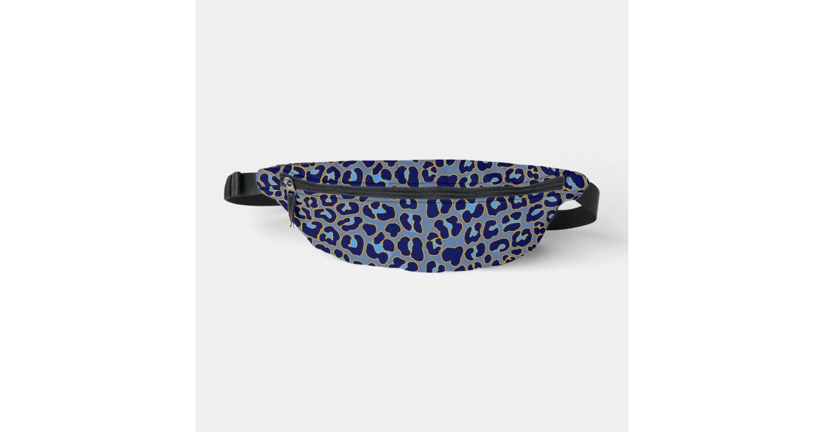 Blue leopard print fanny pack | Zazzle